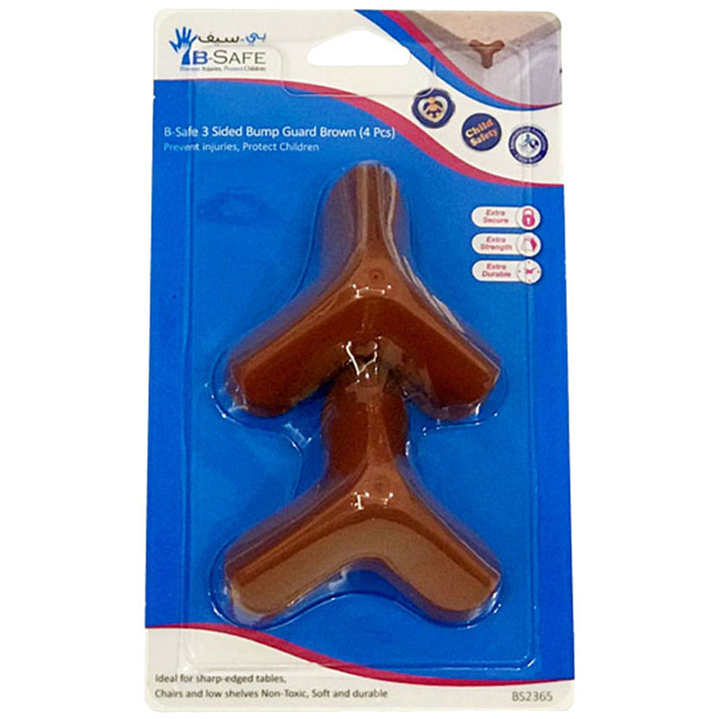 B-Safe - 3 Sided Bump Guard Pack of 4 - Brown | Jomla.ae