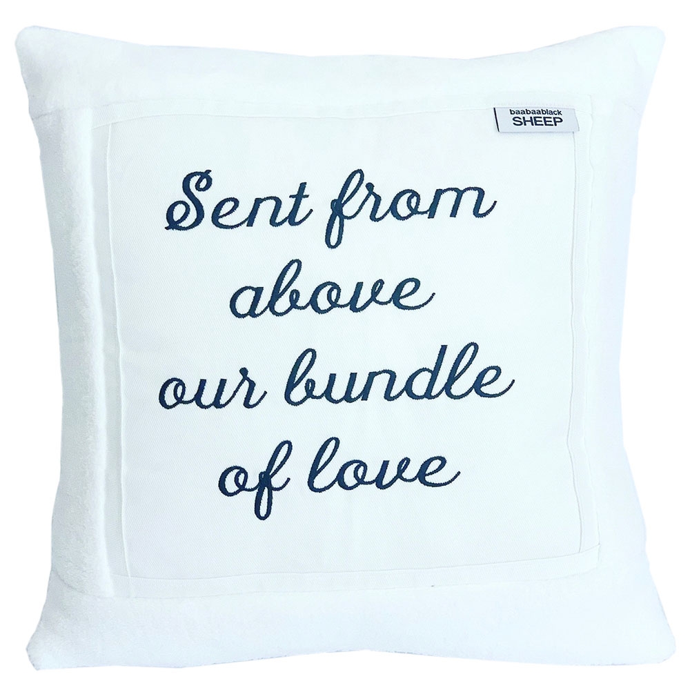 Order Baa Baa Black Sheep - Sent From Above Cushion - White Now! | Jomla.ae