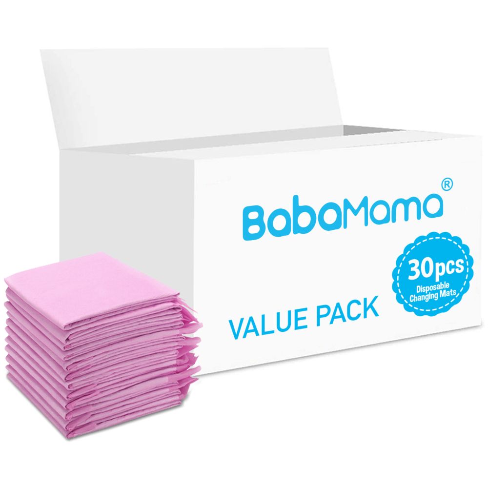BabaMama - Disposable Changing Mats, 30 Counts - Pink | Jomla.ae