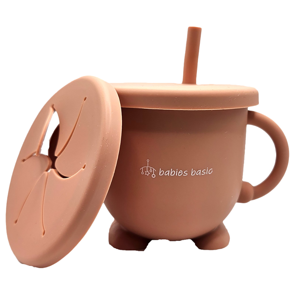 Babies Basic - 2-In-1 Sippy / Snack Cup - Brown | Jomla.ae