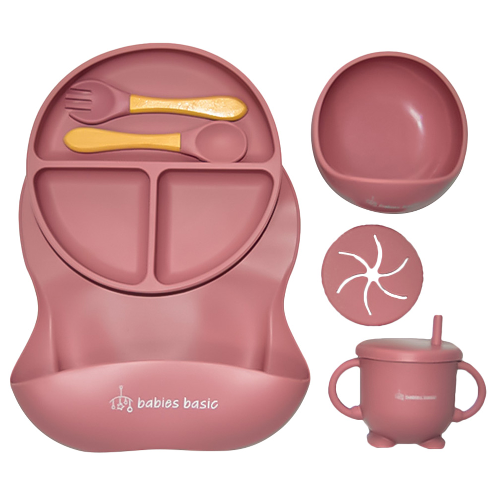 Order Babies Basic - Feeding Set - 6pcs - Brown Now! | Jomla.ae