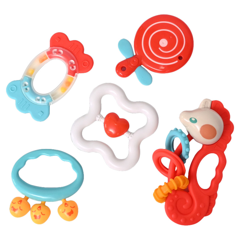 Baby Care - Baby Rattle Teether Set - 5 pcs | Jomla.ae