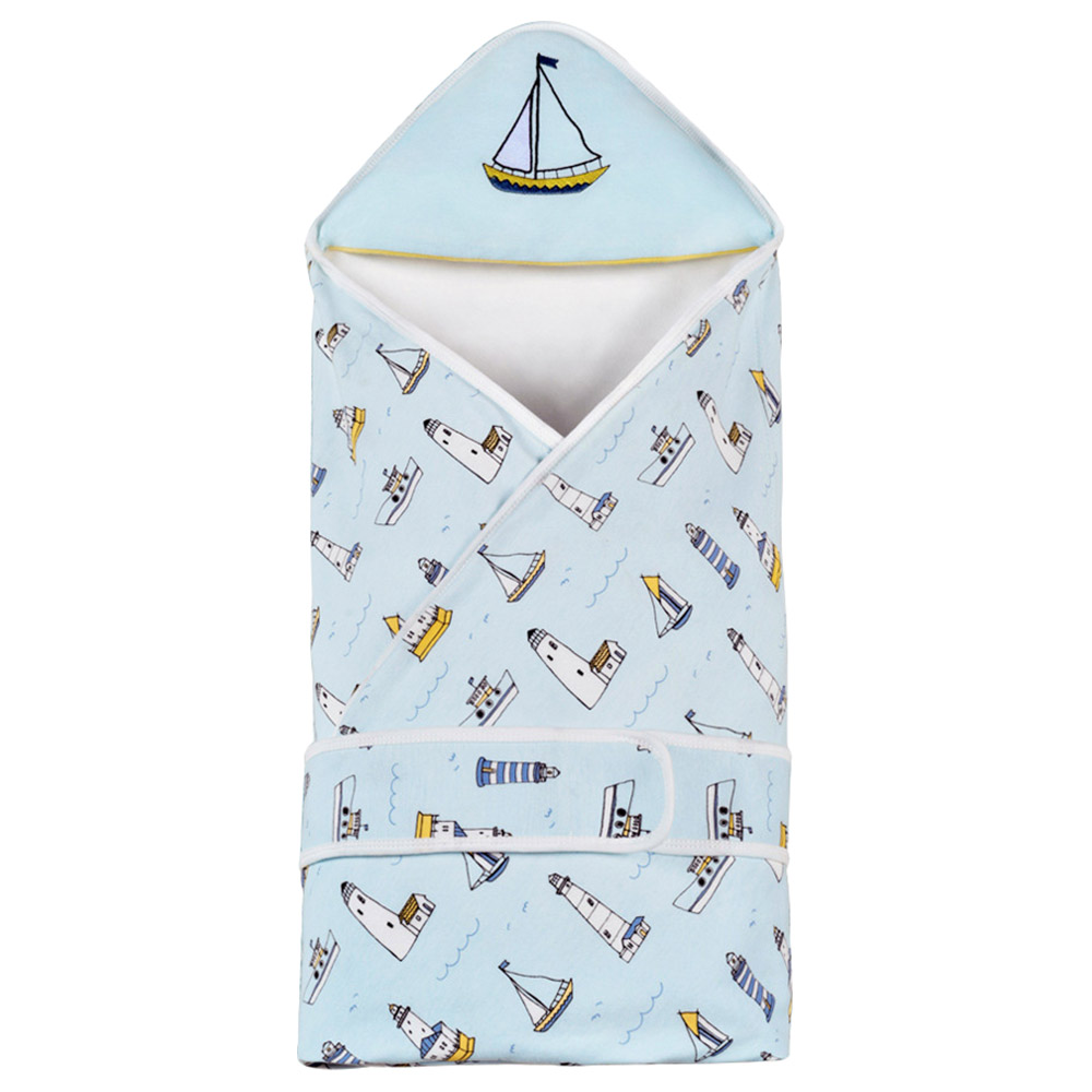 Baby Insular - Hooded Swaddle - Blue Sailor | Jomla.ae