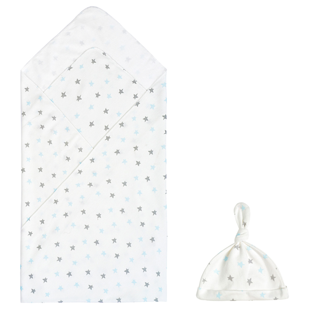 Order Baby Insular - Hooded Swaddle Set - Stars Now! | Jomla.ae