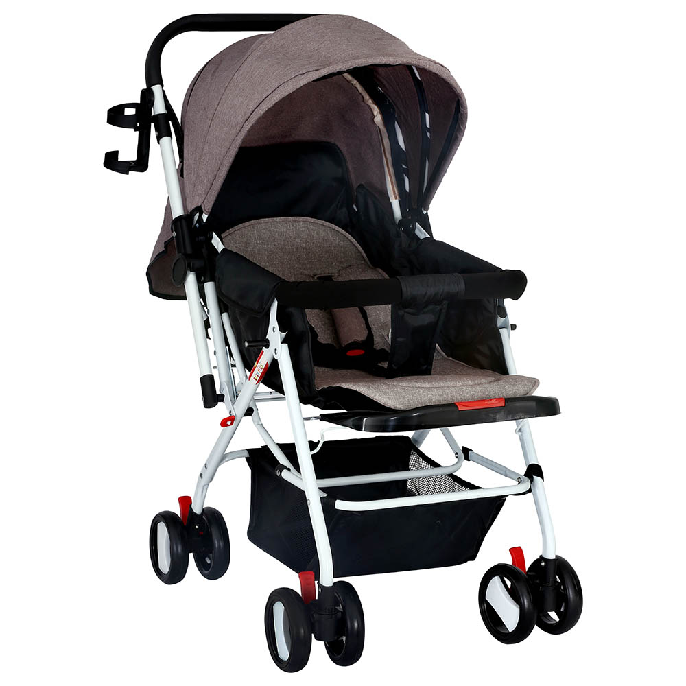 Baby Plus - Stroller Cum Pram - Coffee & Black | Jomla.ae