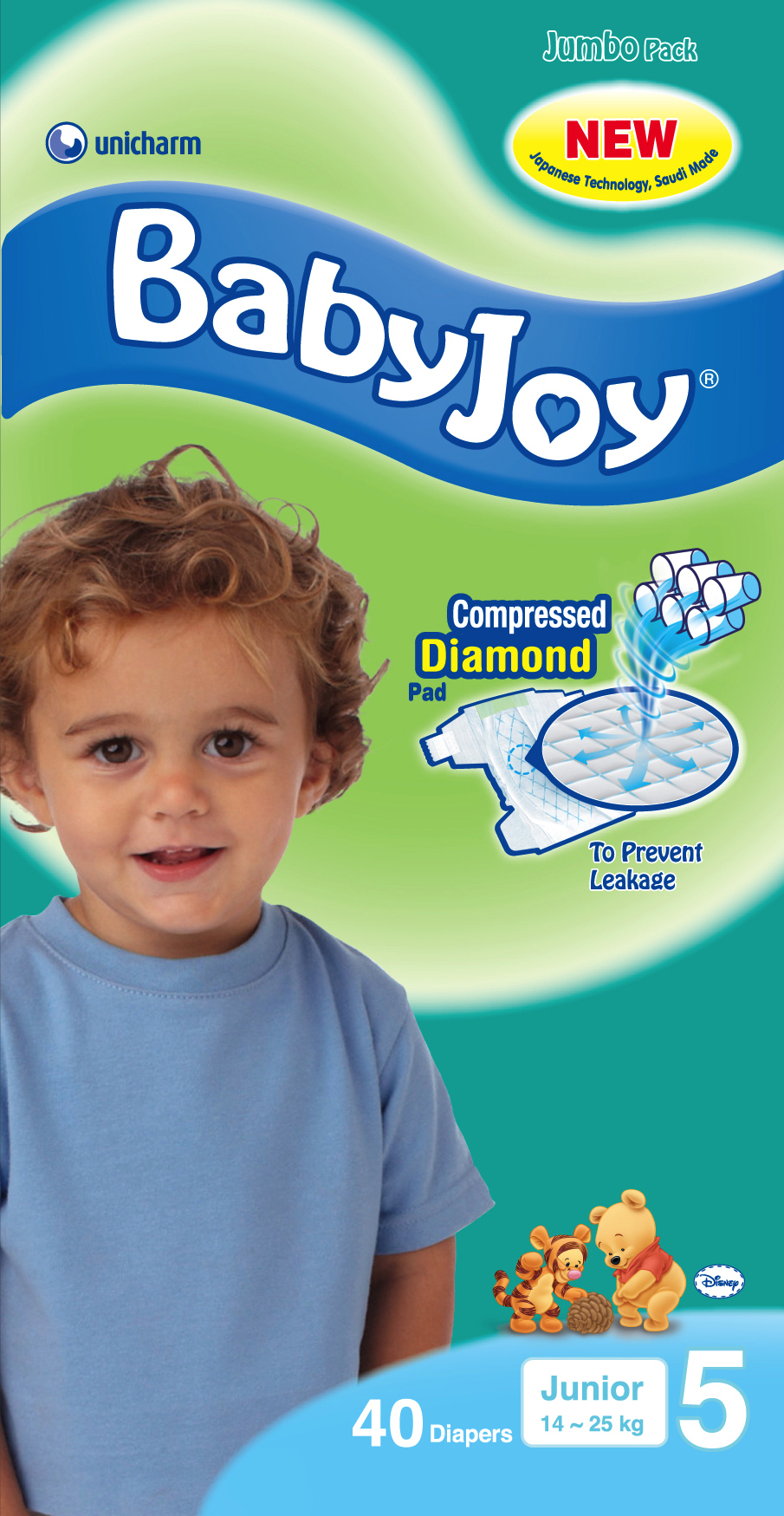 BabyJoy - Diaper Jumbo Pack, Junior, 14-25kg - 40 count | Jomla.ae
