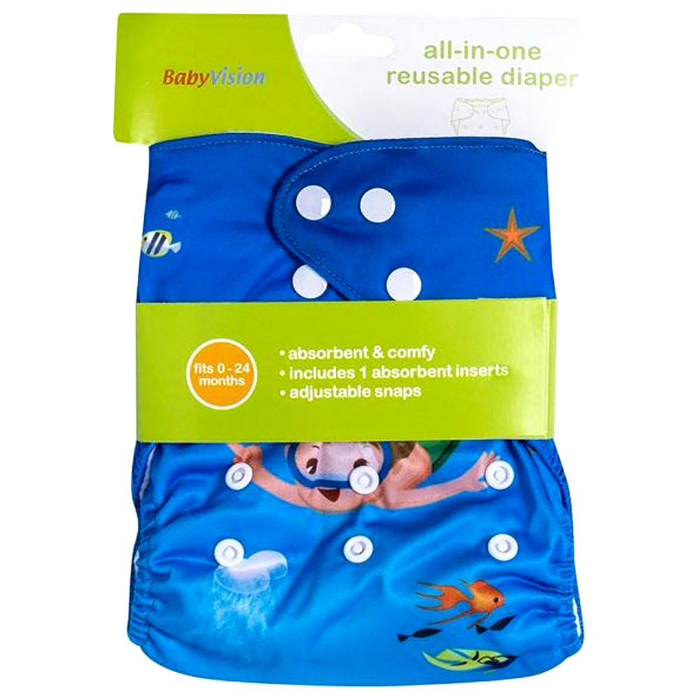 BabyVision - Reusable Diaper All-In-One - Divine Printed | Jomla.ae