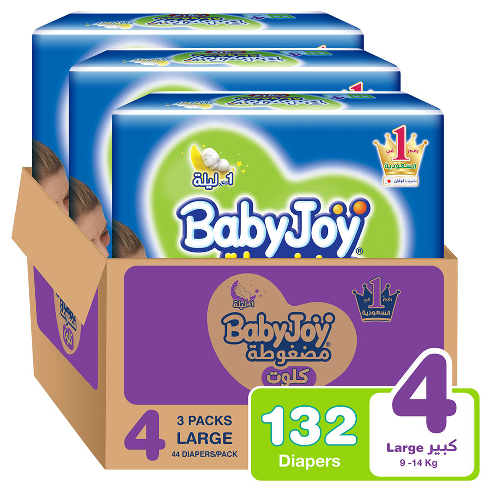 Order Babyjoy Cullotte Pants Diaper, Jumbo Pack Large Size 4, Count 132 ...