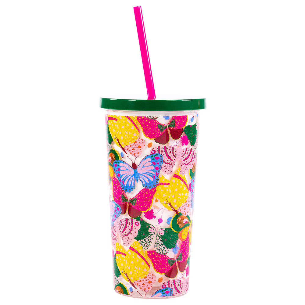 Ban.do - Berry Butterfly Sip Sip Tumbler W/ Straw | Jomla.ae