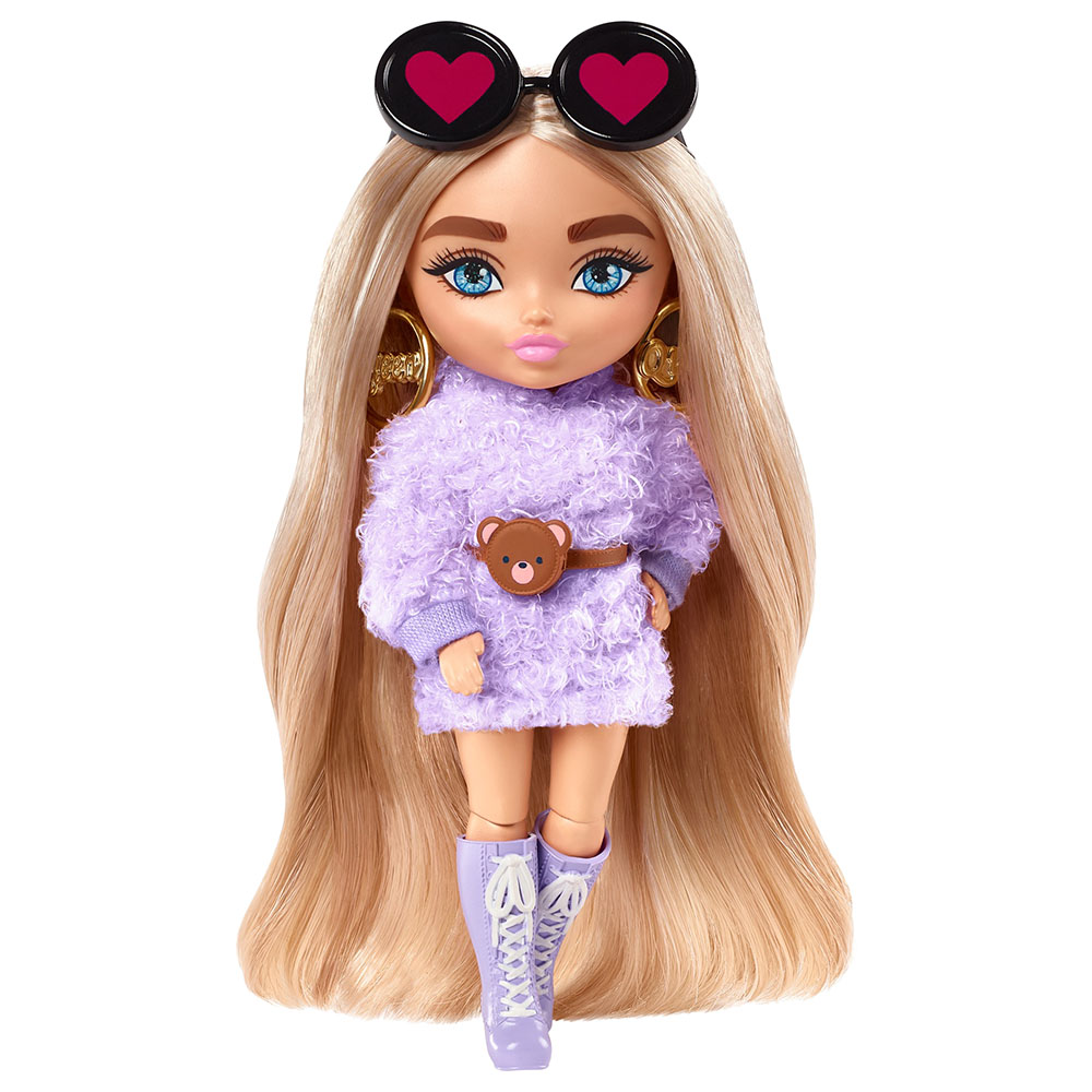 Barbie - Extra Mini Doll - Blonde Pigtails Purple Hoodie | Jomla.ae