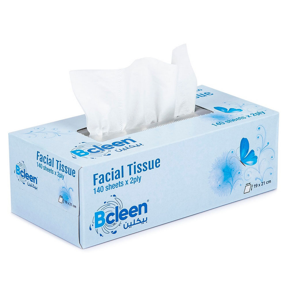 Order Bcleen - Premium Facial Tissue Paper 140 x 2ply Now! | Jomla.ae