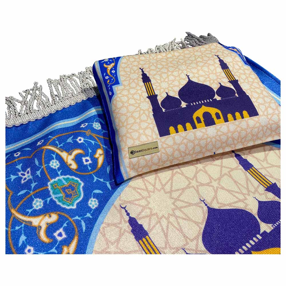 Beautiful Prayer Mat With Pouch For Kids - T4 Blue | Jomla.ae