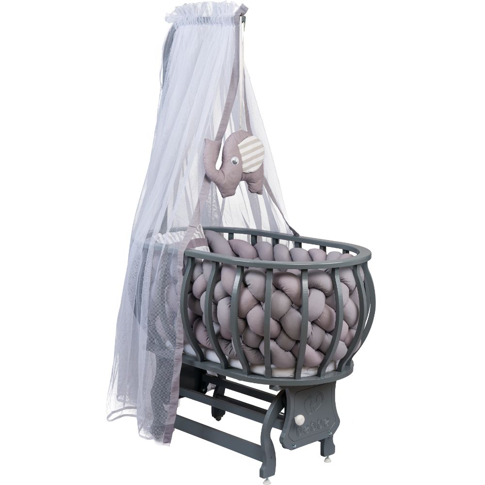 Bebbe - Lux Lucca Cradle 90x50cm - Grey | Jomla.ae