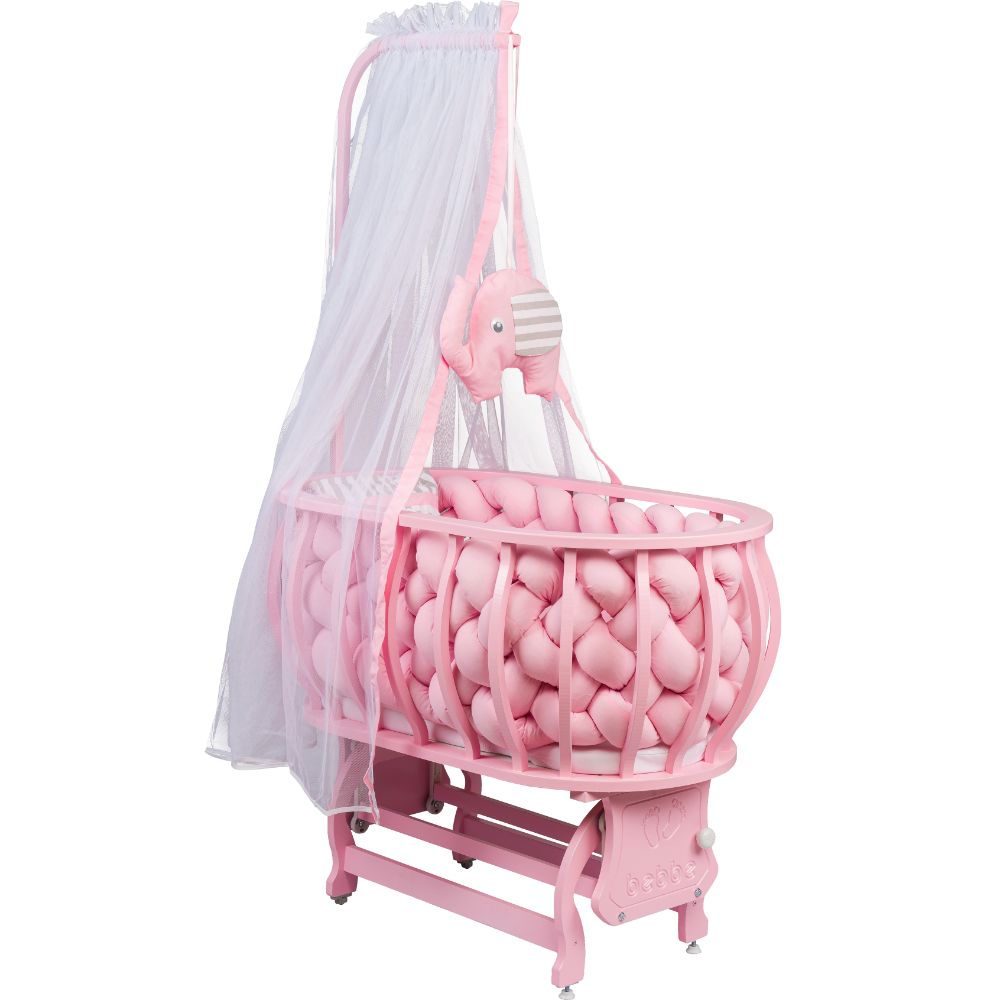 Bebbe - Lux Lucca Cradle 90x50cm - Pink | Jomla.ae