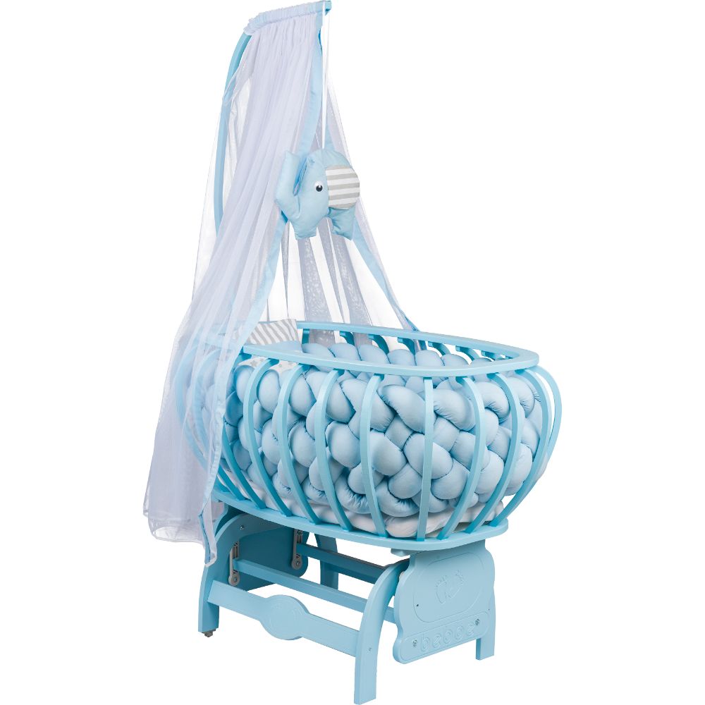 Order Bebbe - Modena Lux Braided Textile Cradle 55x90cm - Blue Now ...