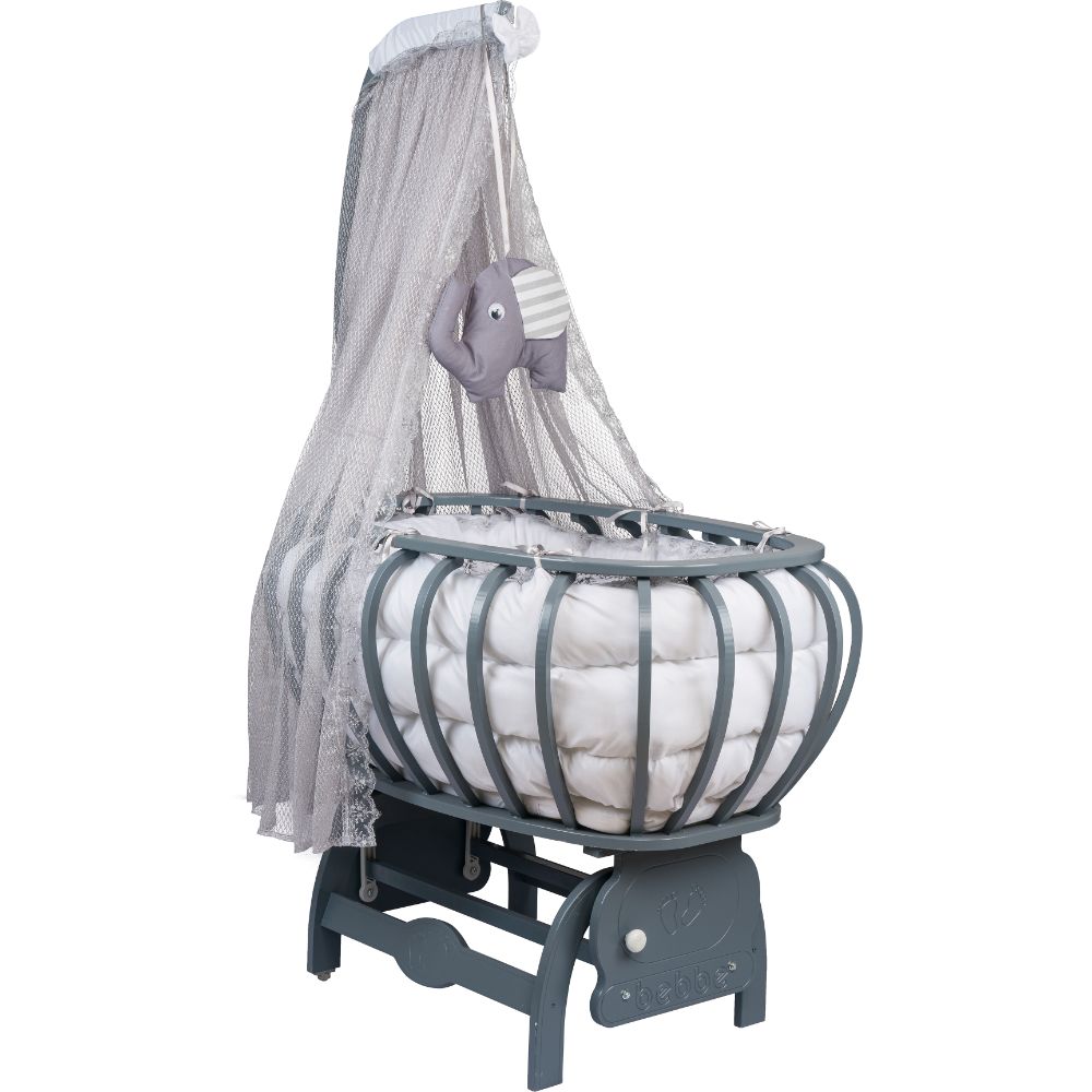 Bebbe - Regular Modena Cradle 55x90cm - Grey | Jomla.ae
