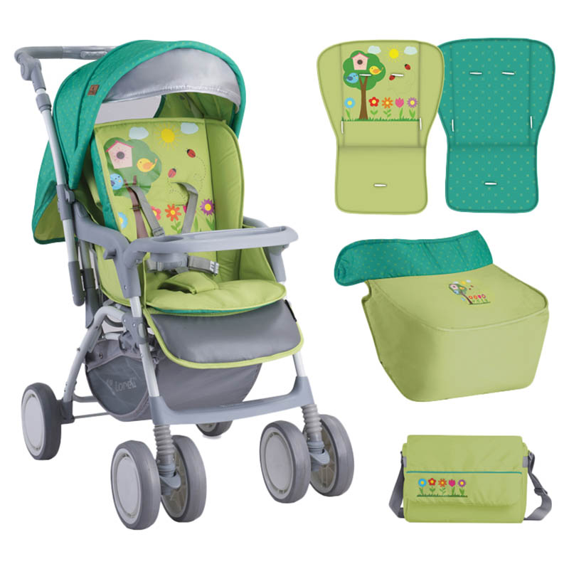 Bertoni Line - Baby Stroller & Mama Bag Combo - Green Garden | Jomla.ae