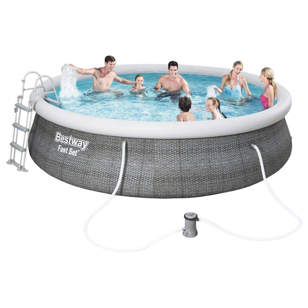 Order Bestway - Fast Set 457x107cm Pool Set - Grey Now! | Jomla.ae