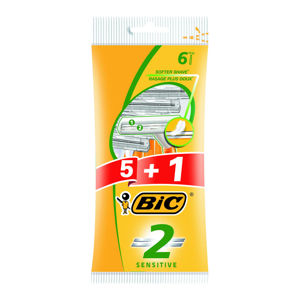 Order Bic - 2 Sensitive Disposable Men's Razors Twin Blades - Pack of 6 ...