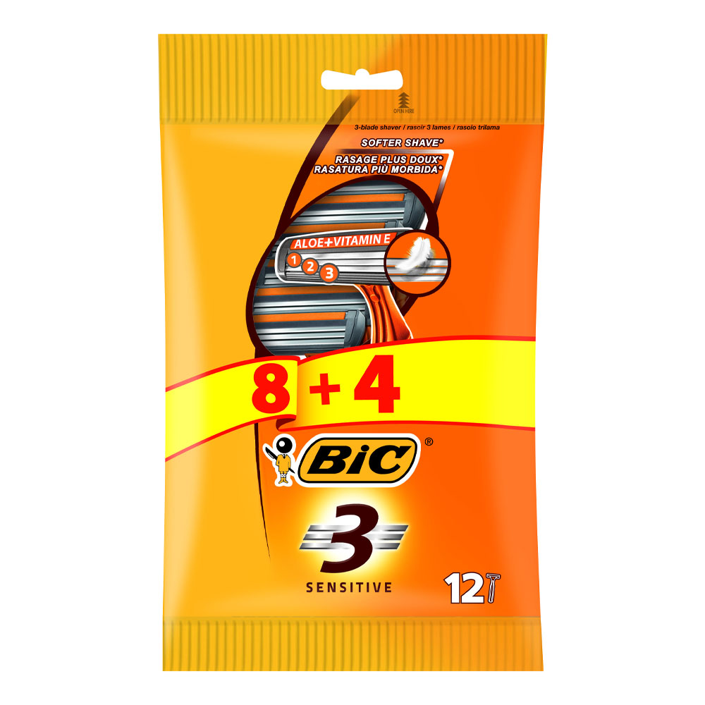 Order Bic - 3 Disposable Men's Razors W/Triple-Blade - Pack of 12 Now ...
