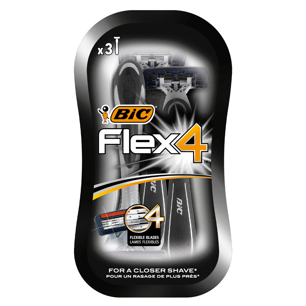 Bic - Flex 4 Men's Disposable Razors W/Four Nano-Tech - Pack of 3 ...