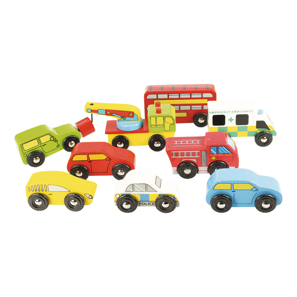 Bigjigs - Wooden Road Vehicle Set | Jomla.ae