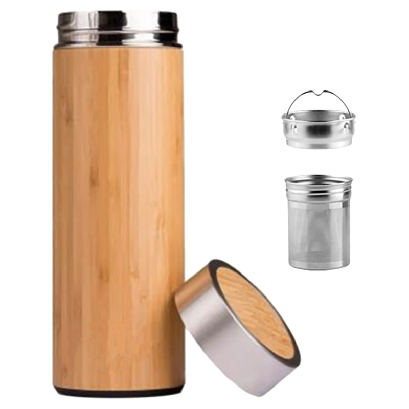 Bio2 - Pure Wooden & Stainless Steel Thermos Flask 500ml | Jomla.ae