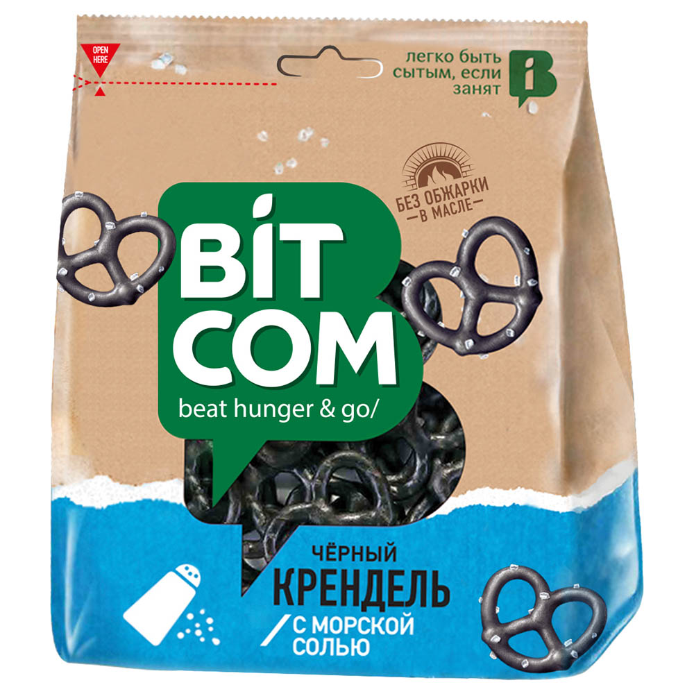 Bitcom - Black Pretzel with Sea Salt - 130g | Jomla.ae