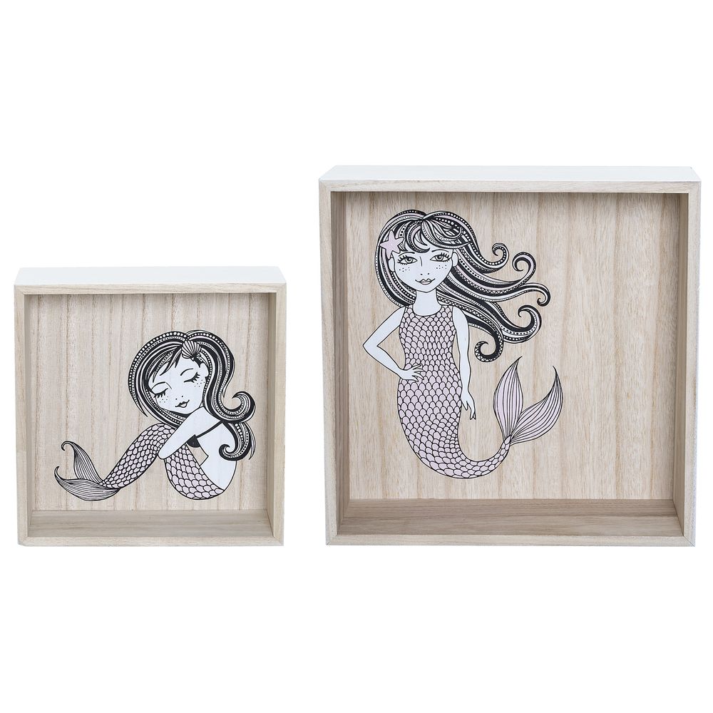 Bloomingville Mini - Mermaid Display Boxes Paulownia 2 Pcs - Beige ...