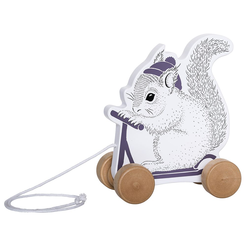 Bloomingville Mini - Pull Along Toy - Squirrel - White | Jomla.ae