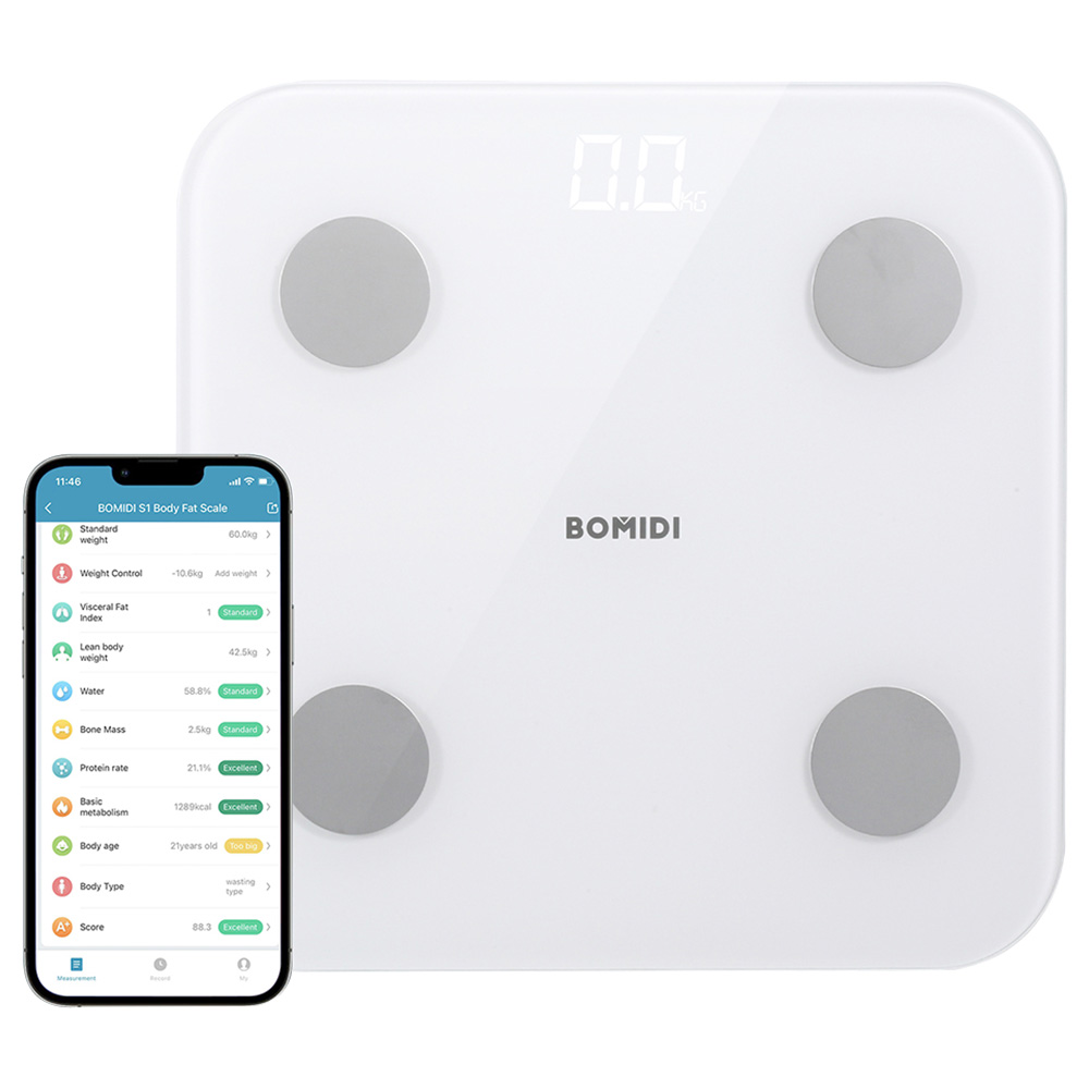 Order Bomidi - S1 Smart Body Fat Weight Scale - White Now! | Jomla.ae