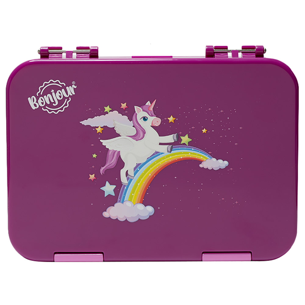 Bonjour - Dual Clip Snax Box - Pink Unicorn | Jomla.ae