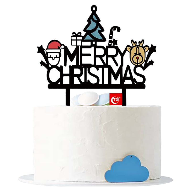 Brain Giggles Merry Christmas Cake Topper Black Jomla Ae