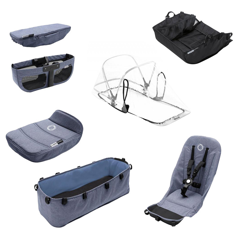 Bugaboo - Donkey 2 Style Stroller Set - Blue Melange | Jomla.ae