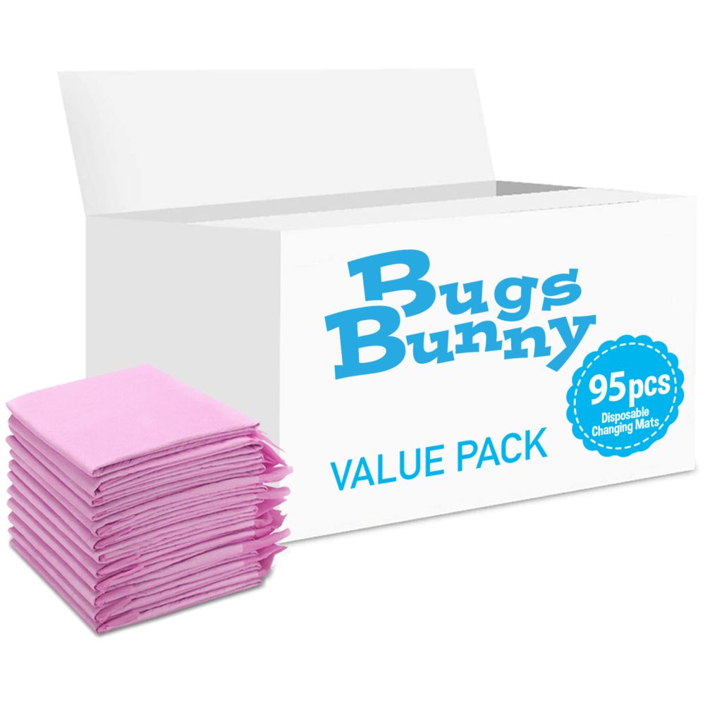 Bugs Bunny - Disposable Changing Mats, 95 Counts - Pink | Jomla.ae