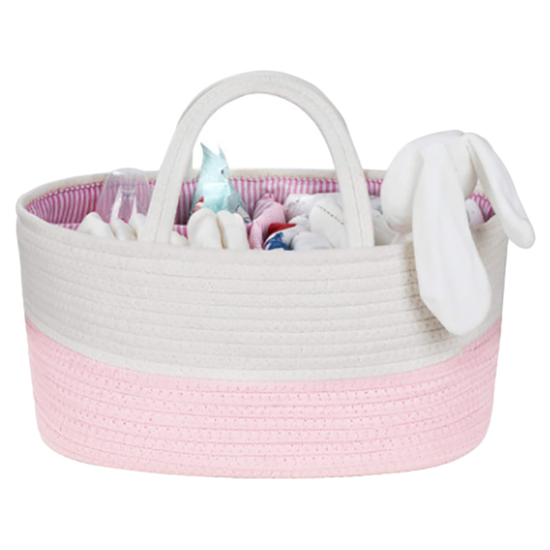 Bumble & Bird - Cotton Rope Diaper Caddy - Pink | Jomla.ae