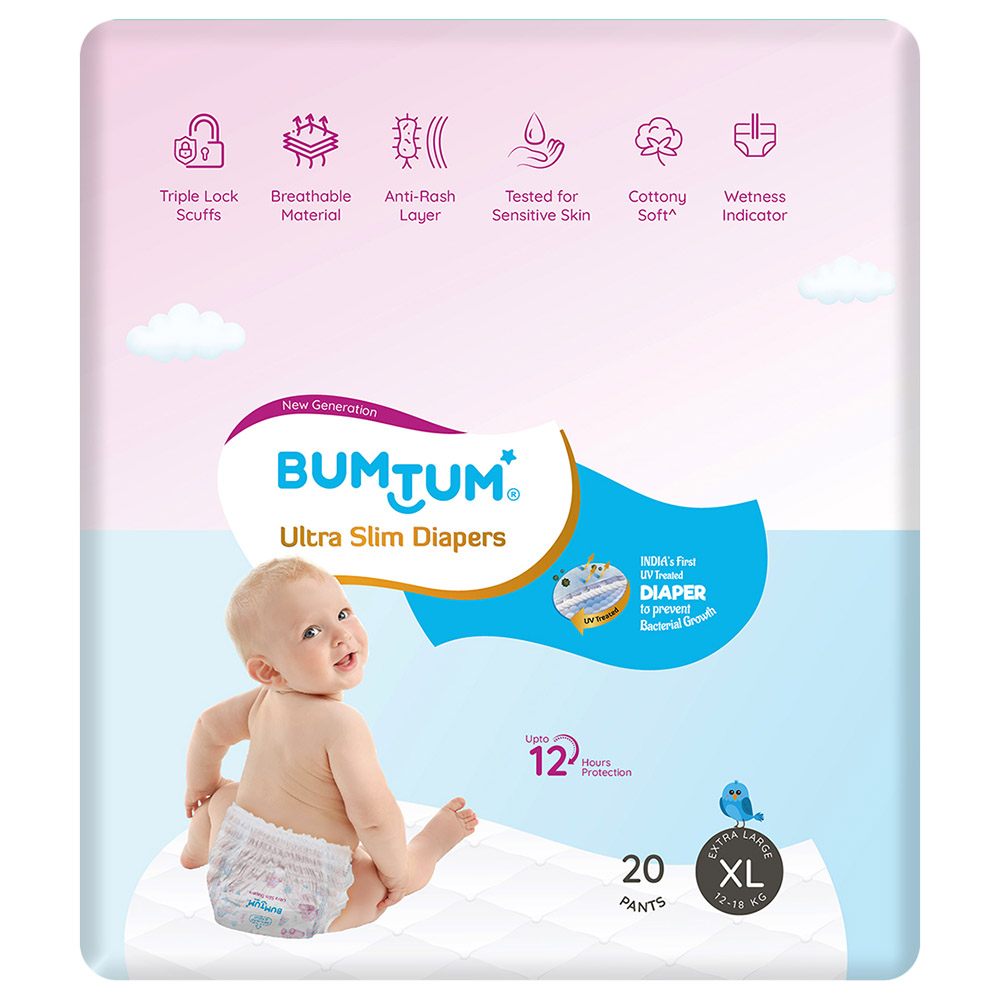 Order Bumtum - Ultra slim Baby Pant Style Diapers - Xl - 20Pcs Now ...
