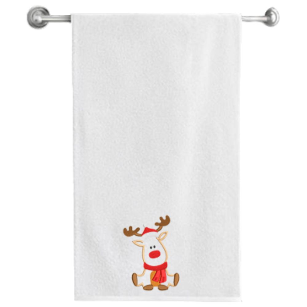 Byft - Iris Embroidered Bath Towel - Reindeer W/ Cap & Scarf | Jomla.ae