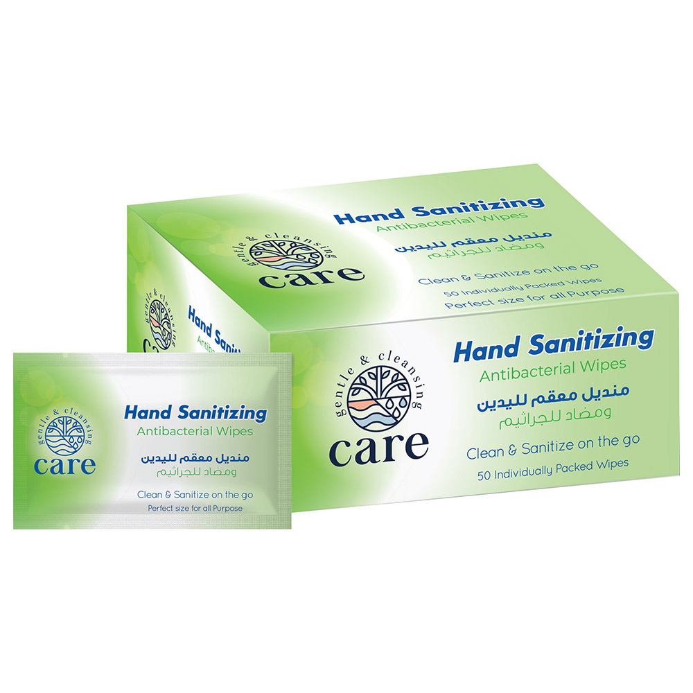 Care - Hand Sanitizer Single Sachet Wipes - 50pcs/Box | Jomla.ae