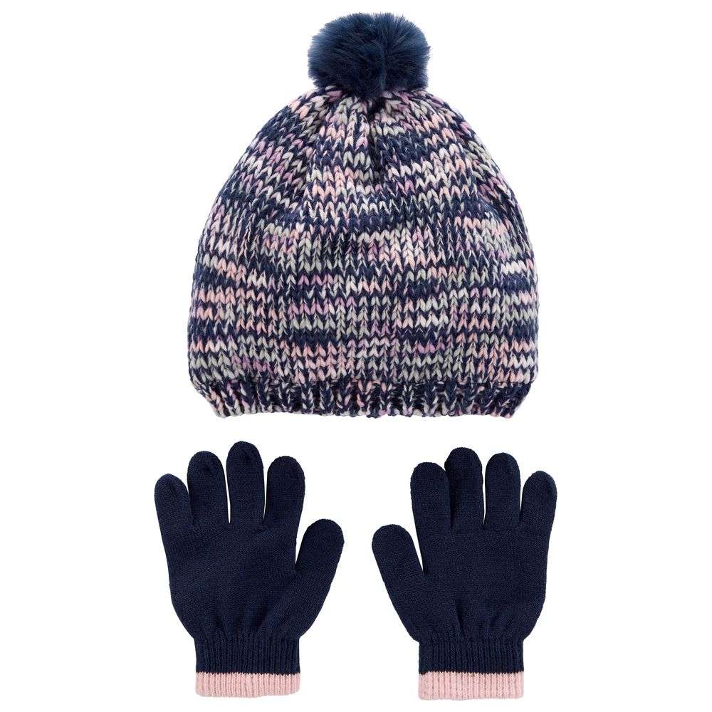 Order Carters - Striped Hat & Mittens Set Pack Of 2 - Navy Now! | Jomla.ae