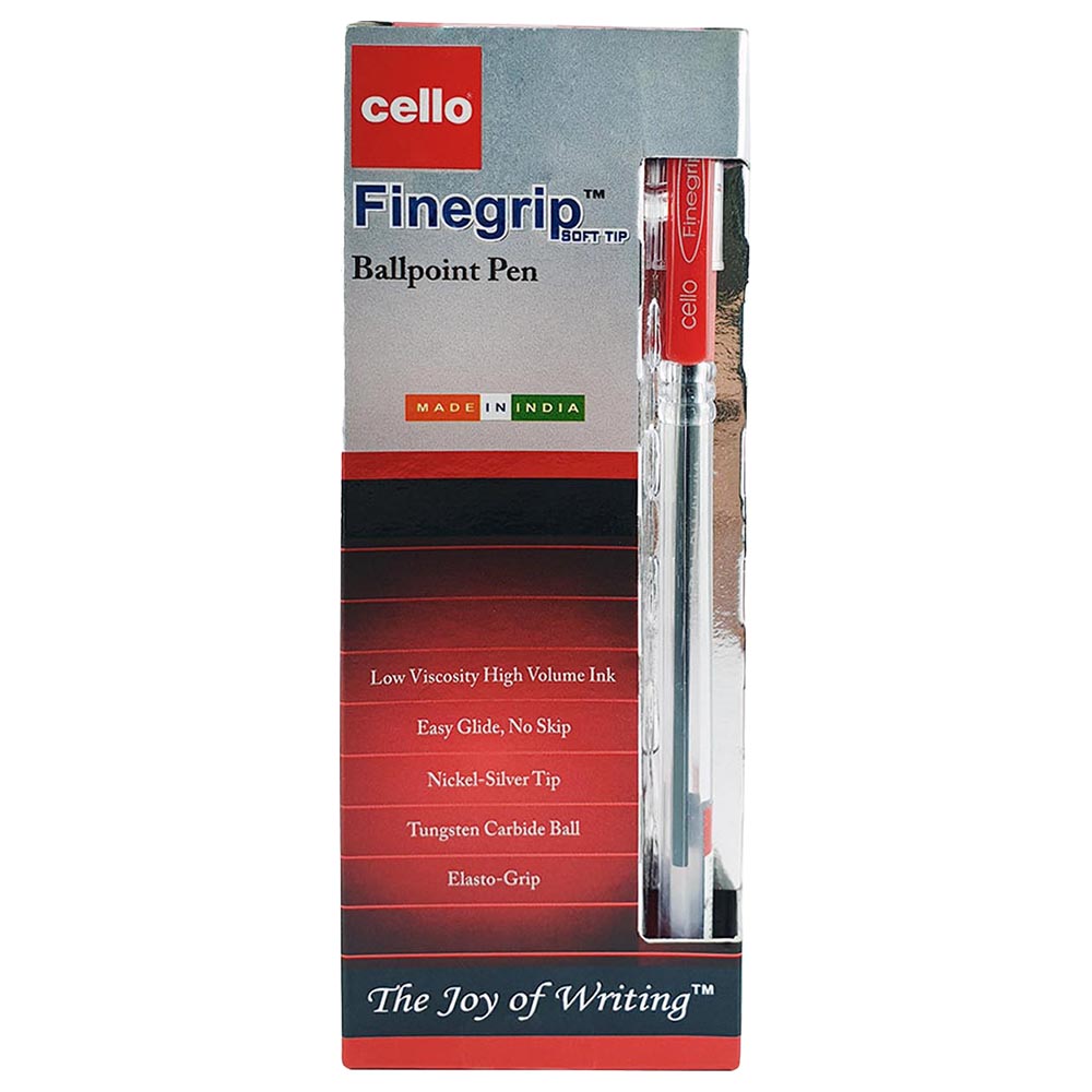 Cello - Ball Pen Finegrip 0.7mm Red Pack of 12 | Jomla.ae