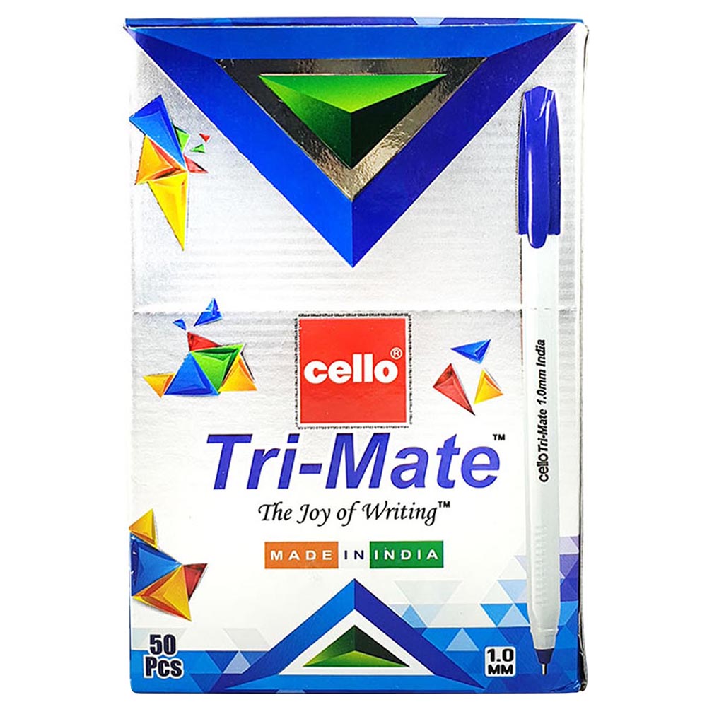 Order Cello - Ball Pen Trimate 1.0mm Blue Pack of 50 Now! | Jomla.ae