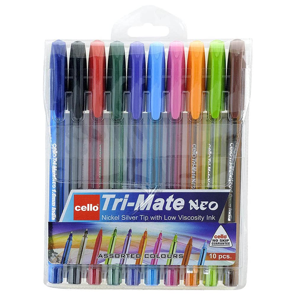 Cello - Trimate Neo Ball Pen 1.0mm - 10pcs | Jomla.ae