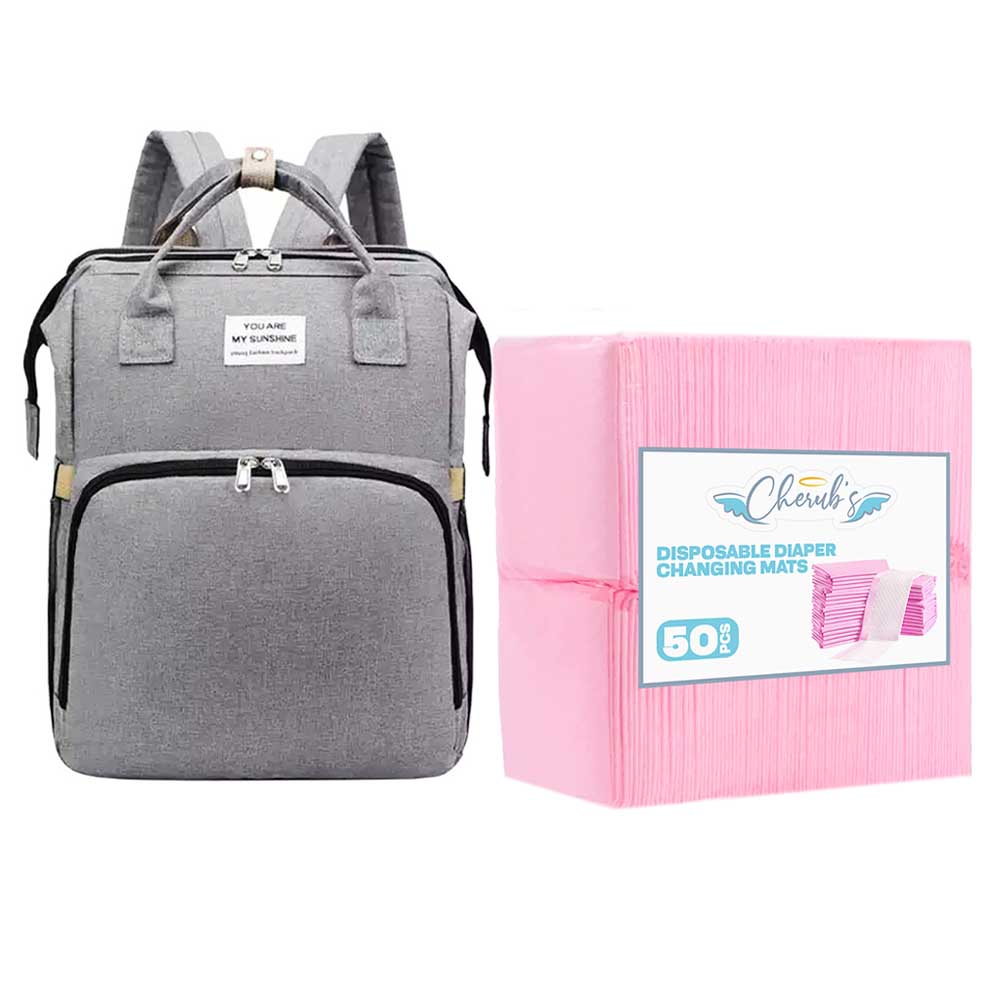 Order Cherubs - 50 Disposable Diaper Changing Mat W/ Diaper Bag - Pink ...