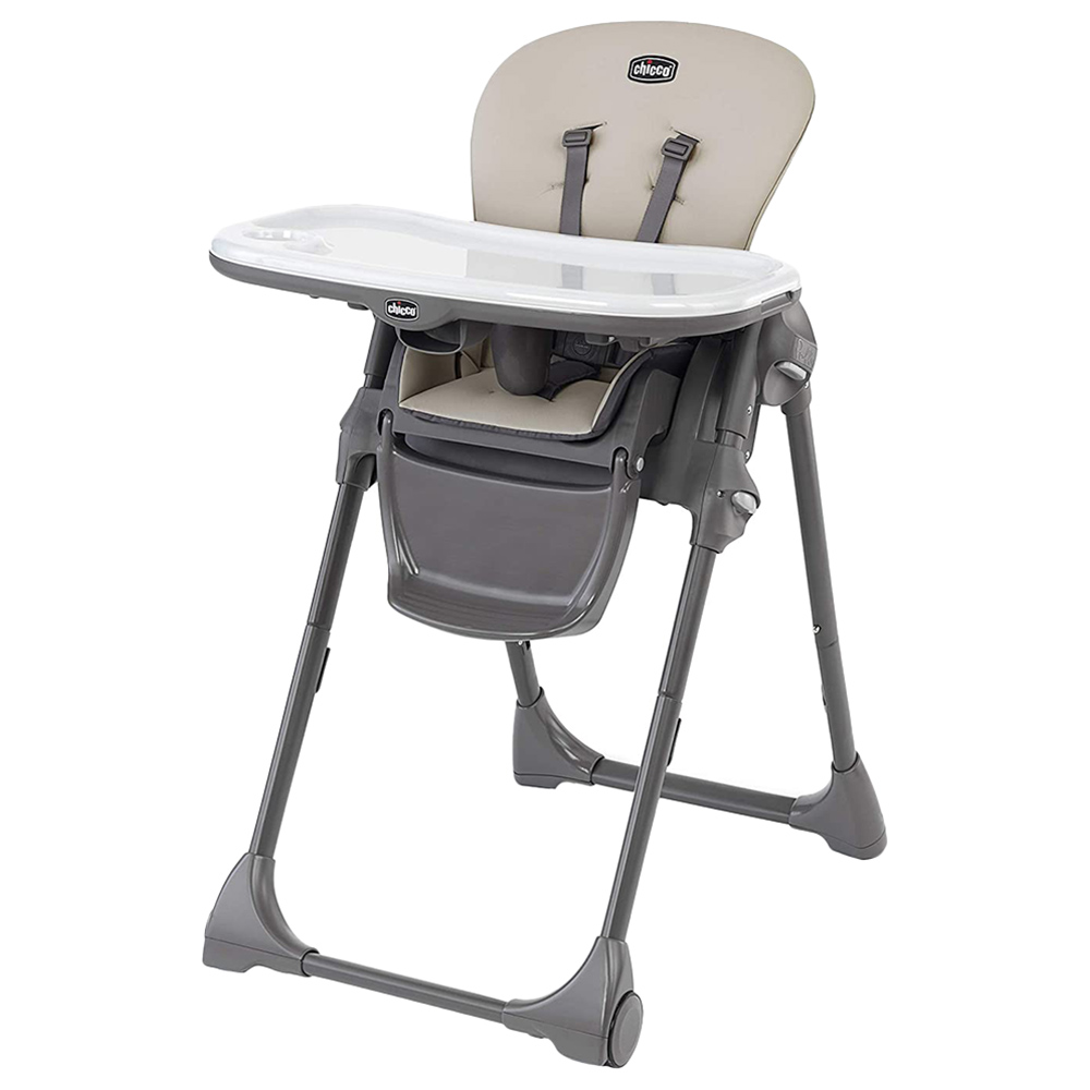 Order Chicco - Polly Space-Saving Fold High Chair - Taupe Now! | Jomla.ae