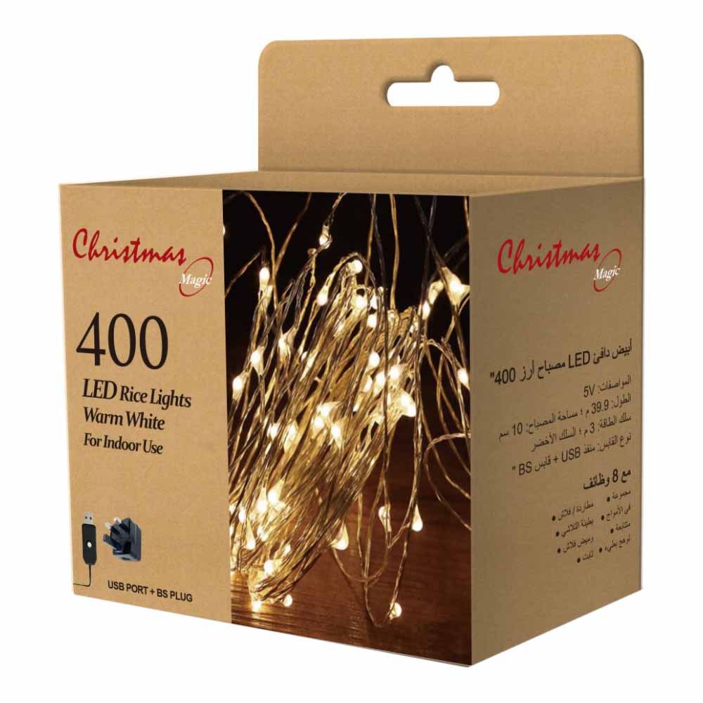 Christmas Magic - 400 Led Rice Lights - Warm White | Jomla.ae