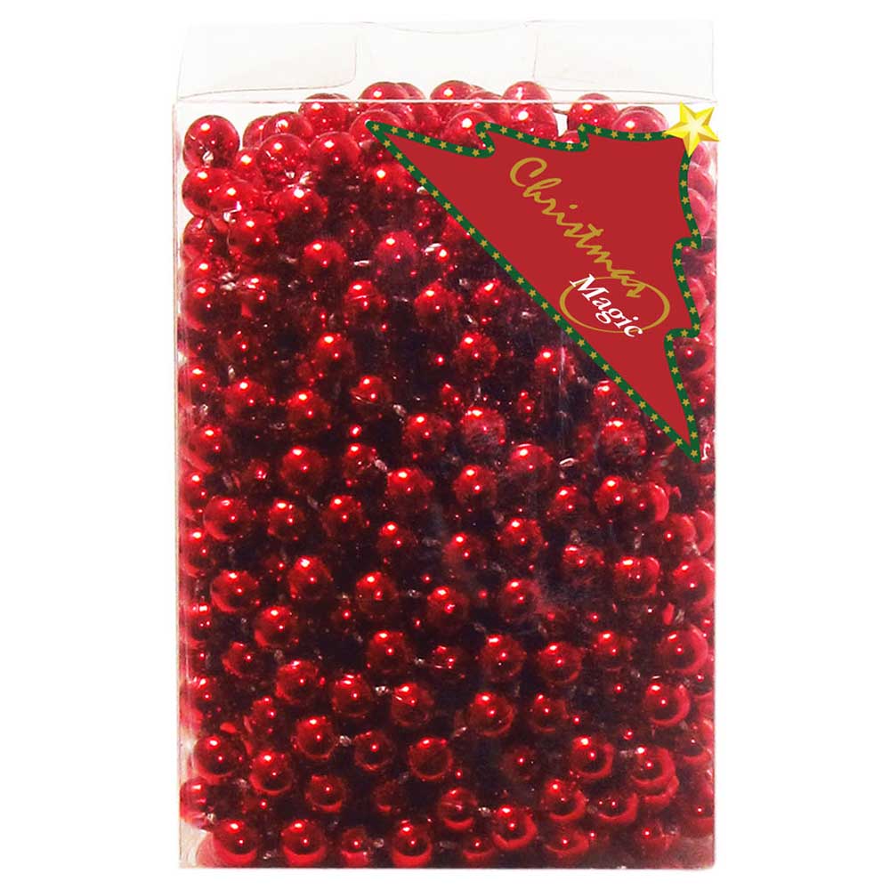 Christmas Magic - Beads Garland 6 x 10m - Red | Jomla.ae