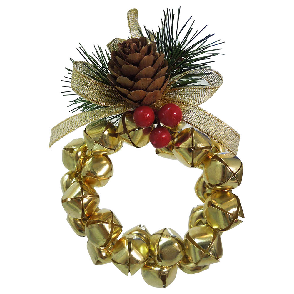 Christmas Magic - Bell Wreath 10cm - Gold | Jomla.ae