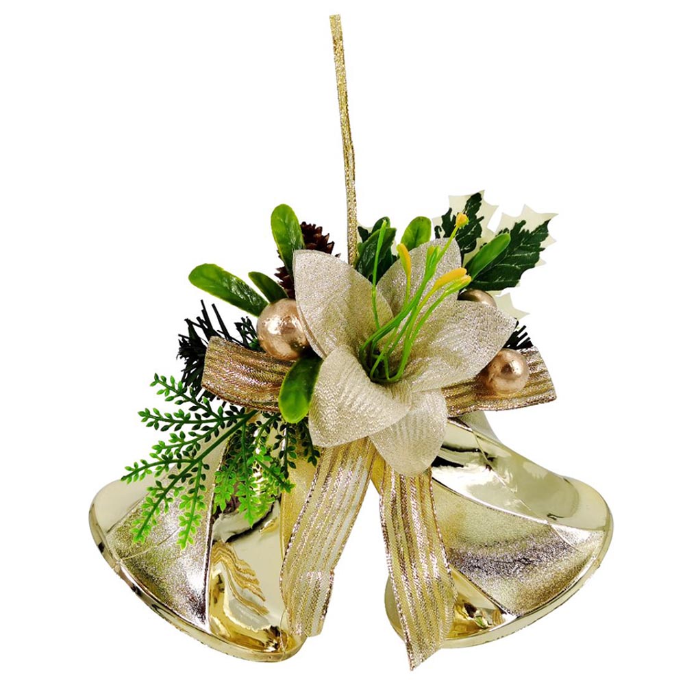 Christmas Magic - Christmas Double Bells 25 x 20 cm - Gold | Jomla.ae