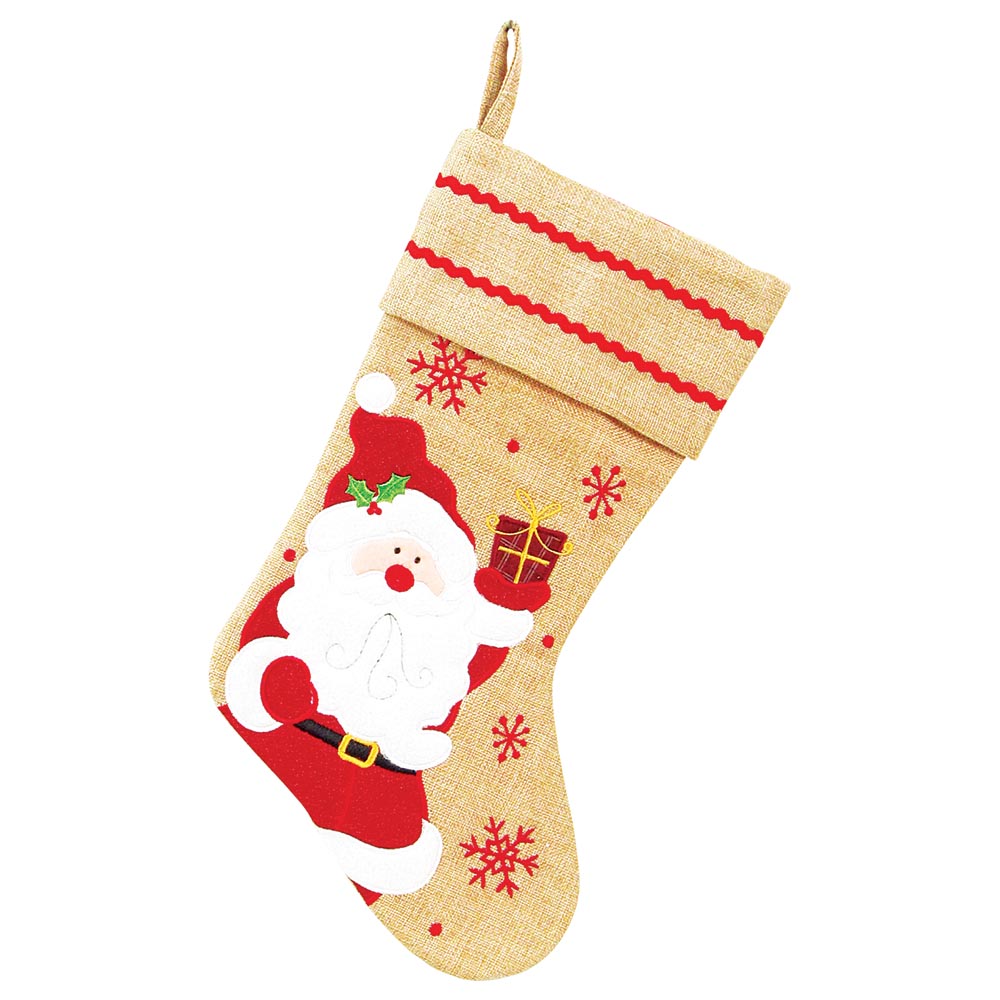 Order Christmas Magic - Santa Claus Stocking 46cm - Beige Now! | Jomla.ae